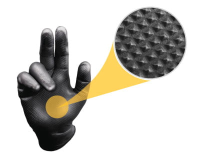 Ronco Octopus Grip, Black Nitrile Examination Glove (6 mil) - Romical